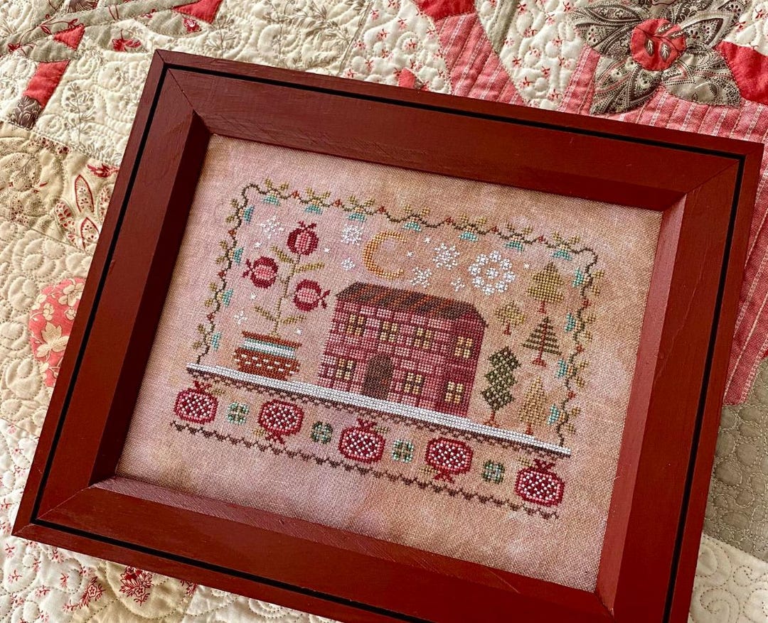 BLUEBERRY RIDGE DESIGNS "house on Pomegranate Hill" Counted Cross ...