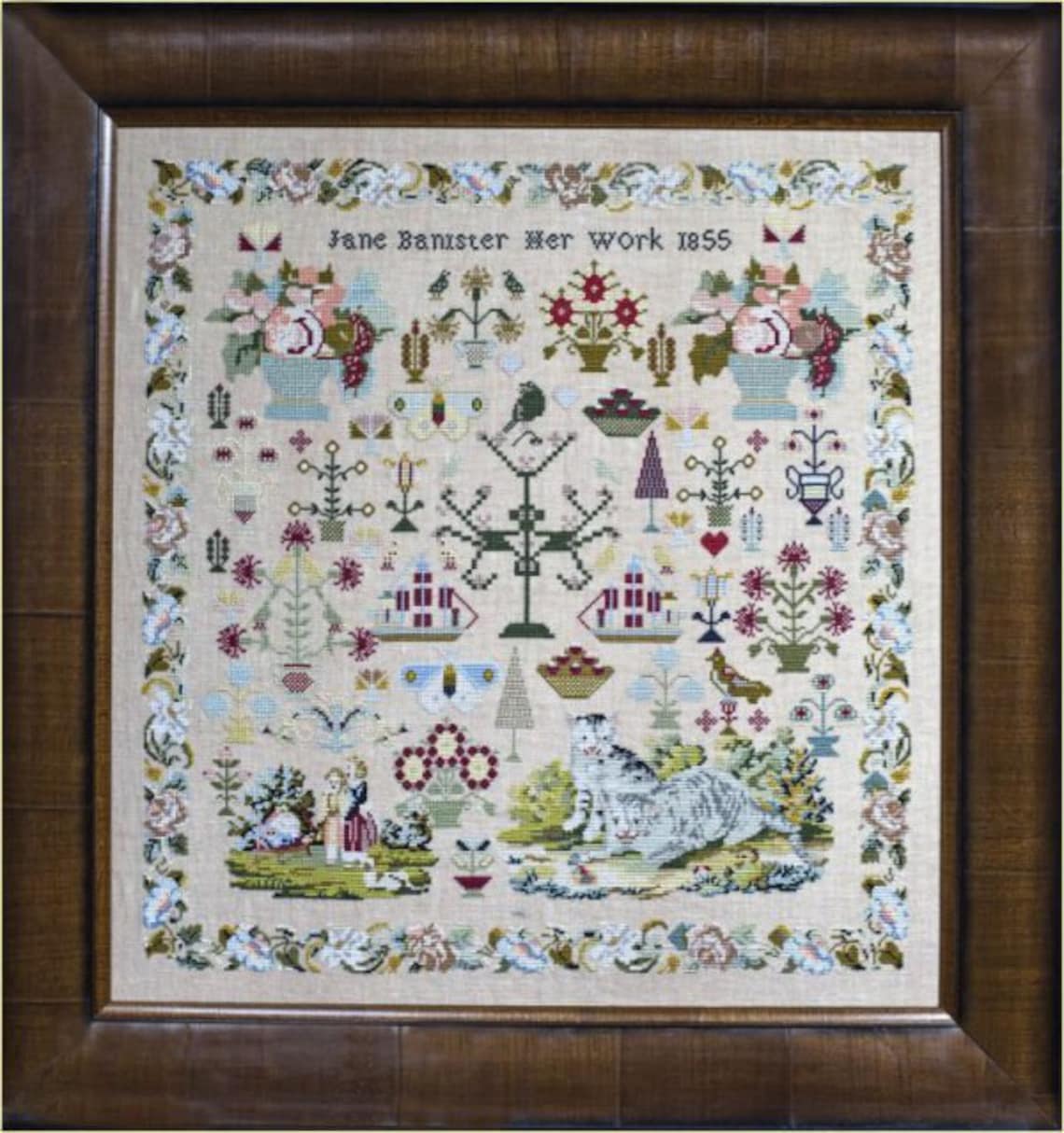 Hands Across the Sea Samplers jane Bannister 1855 Counted Cross Stitch ...