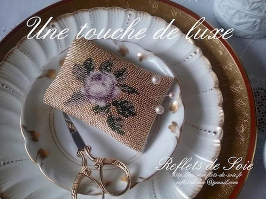 Reflets De Soie ~ "une Touche De Luxe ~ A Beaded Design" Beaded Mini Kit, Chart, Needlework ...
