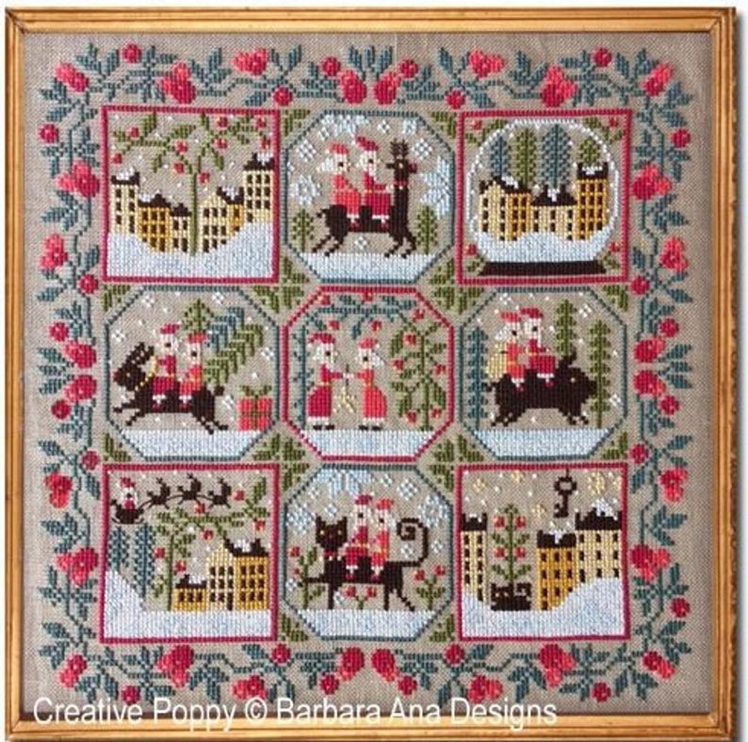 BARBARA ANA DESIGNS "santa's Trips" Counted Cross Stitch Pattern ...