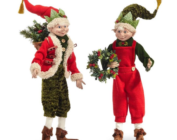RAZ IMPORTS 16" Posable Woodland Elf ~ 4402419 Whimsical Christmas Elf ...