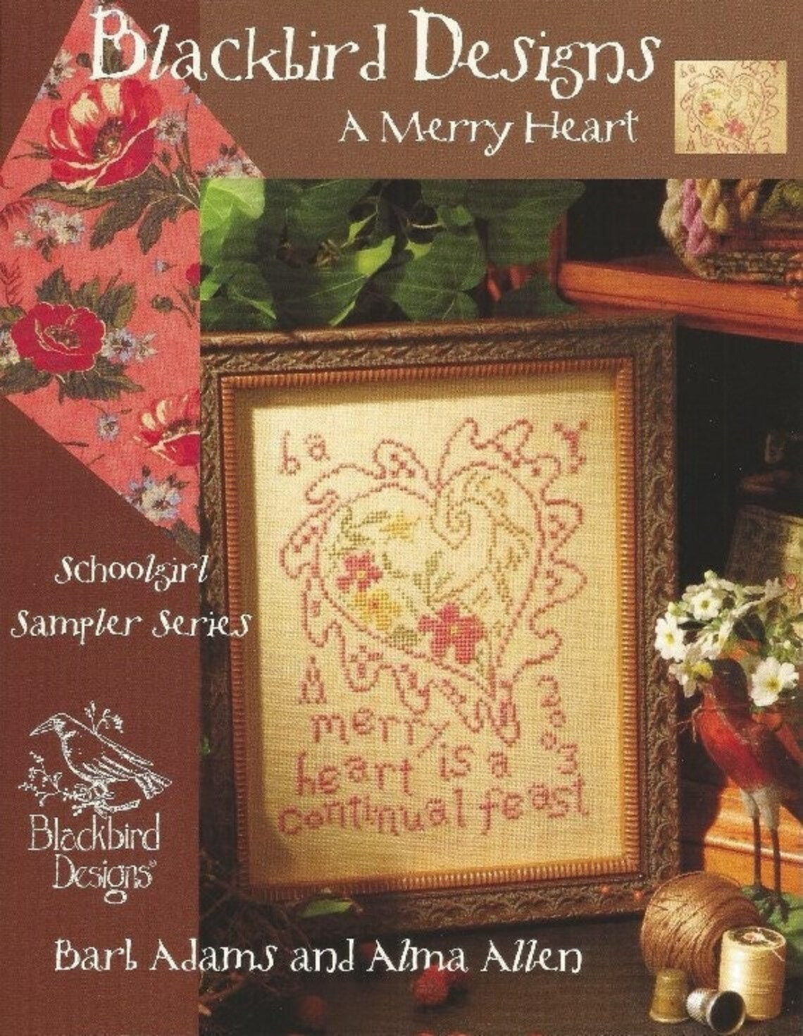 BLACKBIRD DESIGNS "schoolgirl Sampler Series ~ A Merry Heart" • Counted ...