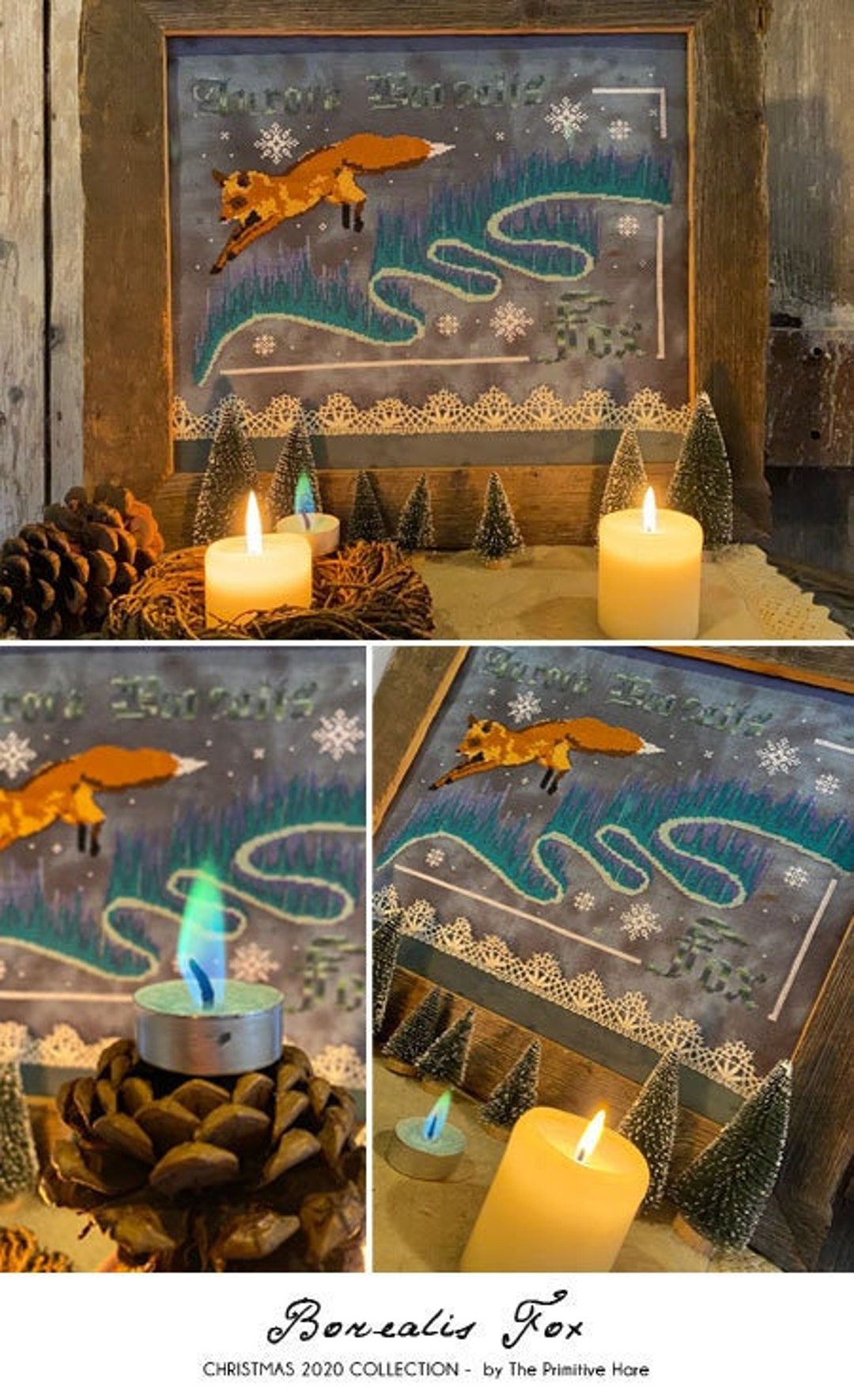 THE PRIMITIVE HARE "borealis Fox" Counted Cross Stitch Pattern, Chart ...