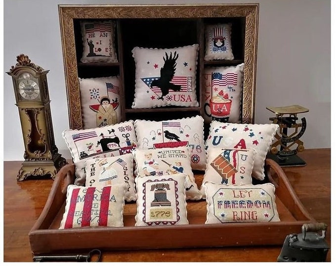 TWIN PEAK PRIMITIVES patriotic Ornament Book 2022 Counted Cross Stitch Pattern, Chart, Pattern ...