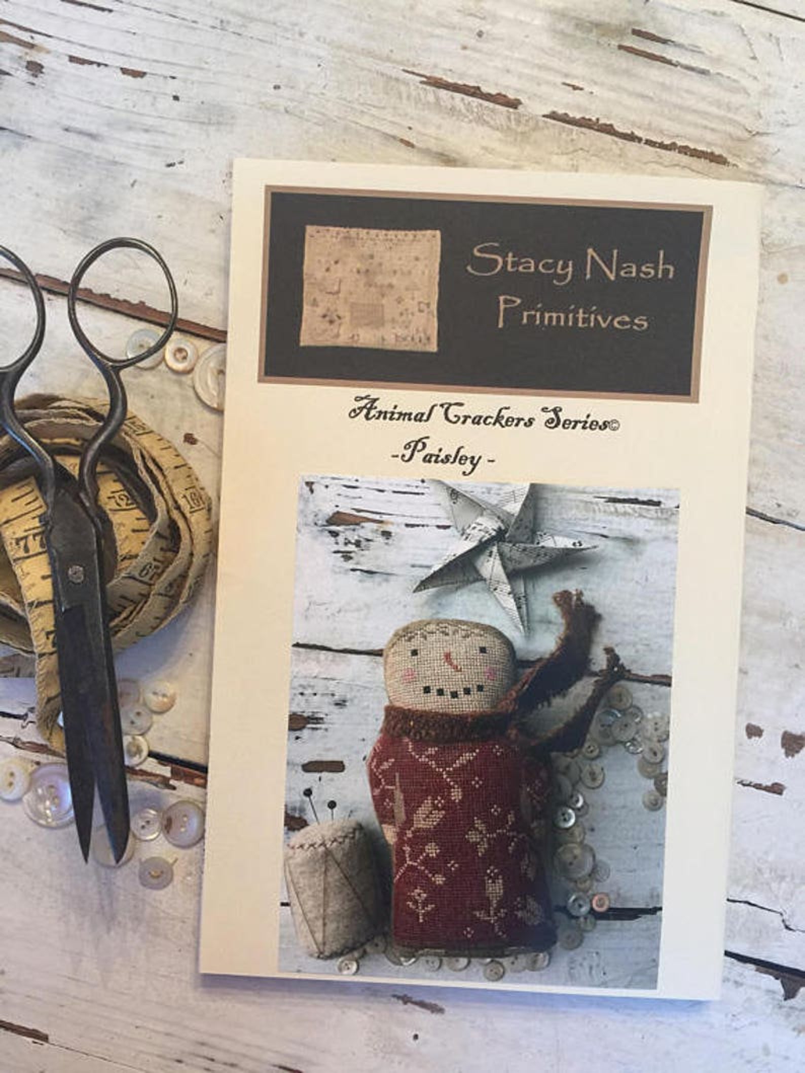 STACY NASH PRIMITIVES "animal Crackers Series - Paisley" Counted Cross ...