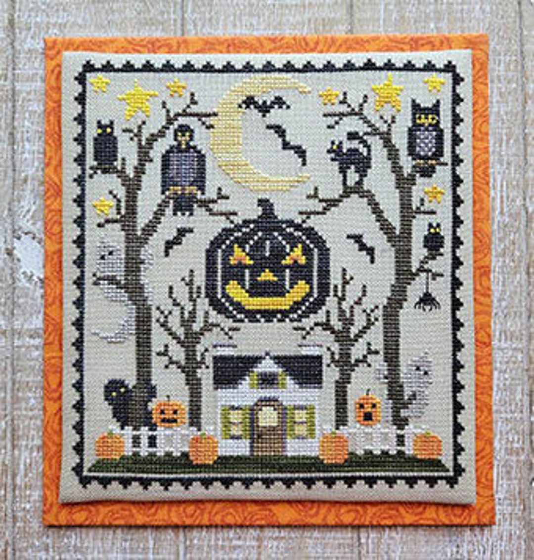 WAXING MOON DESIGNS "little House in the Haunted Woods" • Counted Cross ...