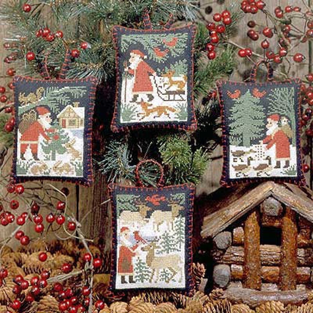 Prairie Schooler SANTA & FRIENDS Cross Stitch Pattern, Winter, Holiday ...