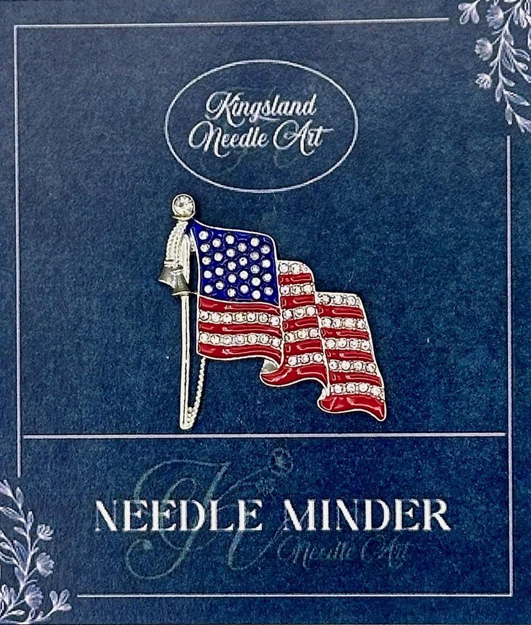 KINGSLAND NEEDLE MINDER ~ American Flag Needle Minder, Needle Dock ...