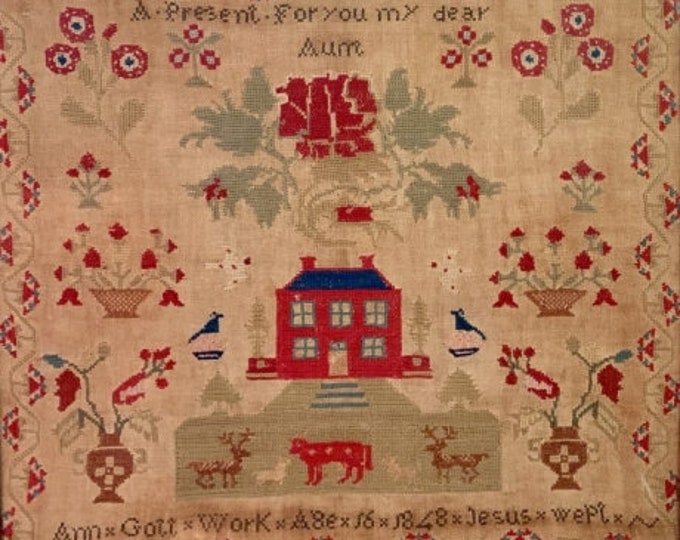 NEEDLEWORK PRESS m A 1853 A Sampler, Counted Cross Stitch Pattern ...