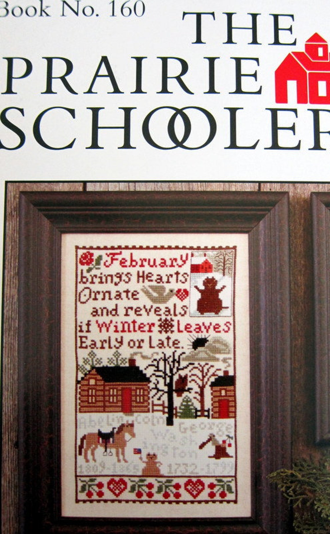 The Prairie Schooler FEBRUARY Cross Stitch Pattern Leaflet Chart Book ...
