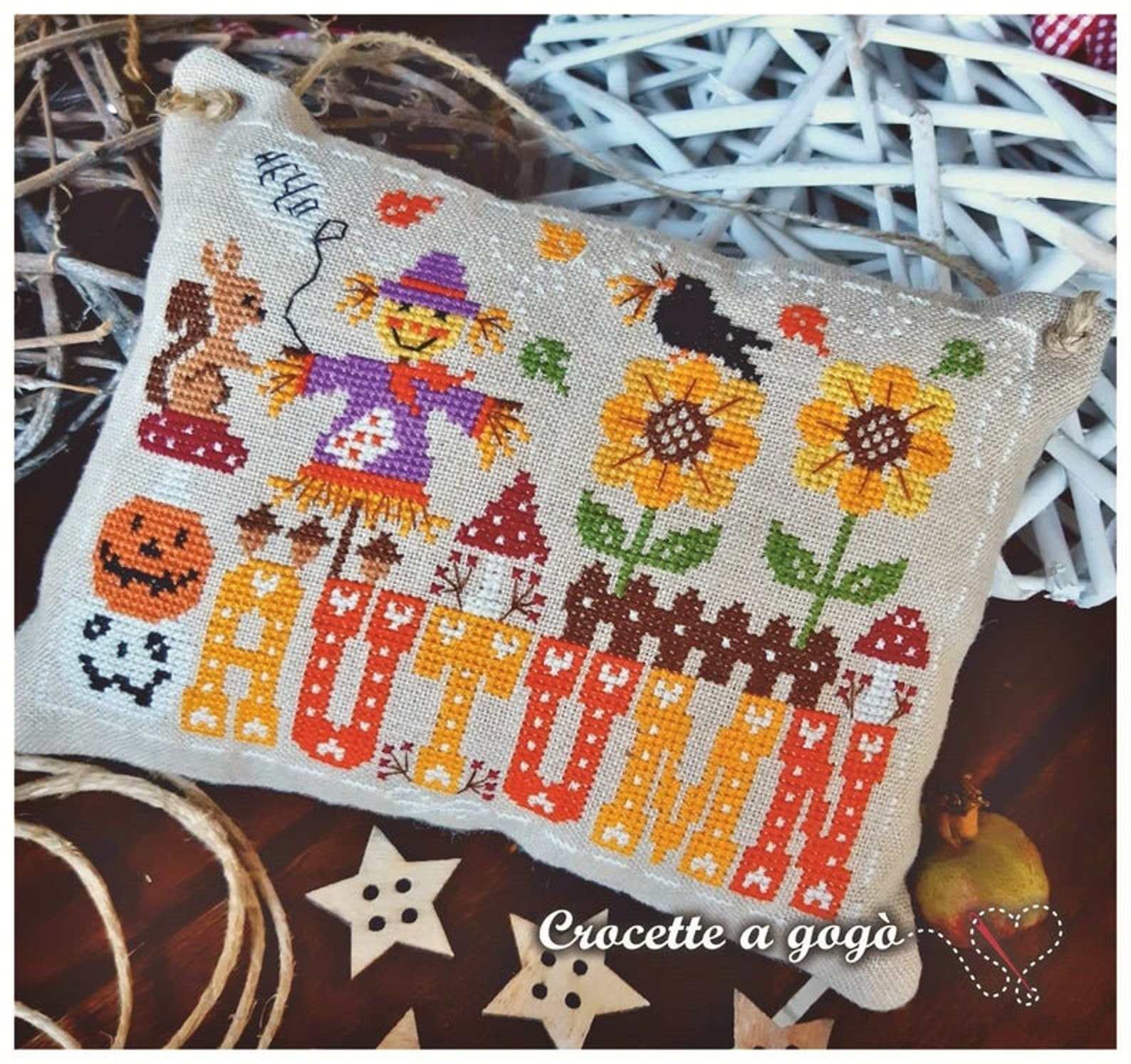 Crocette A Gogo hello Autumn Counted Cross Stitch Pattern, Pumpkins ...