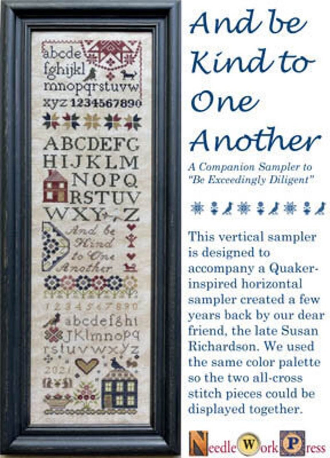 NEEDLE WORK PRESS "and Be Kind to One Another" Counted Cross Stitch ...