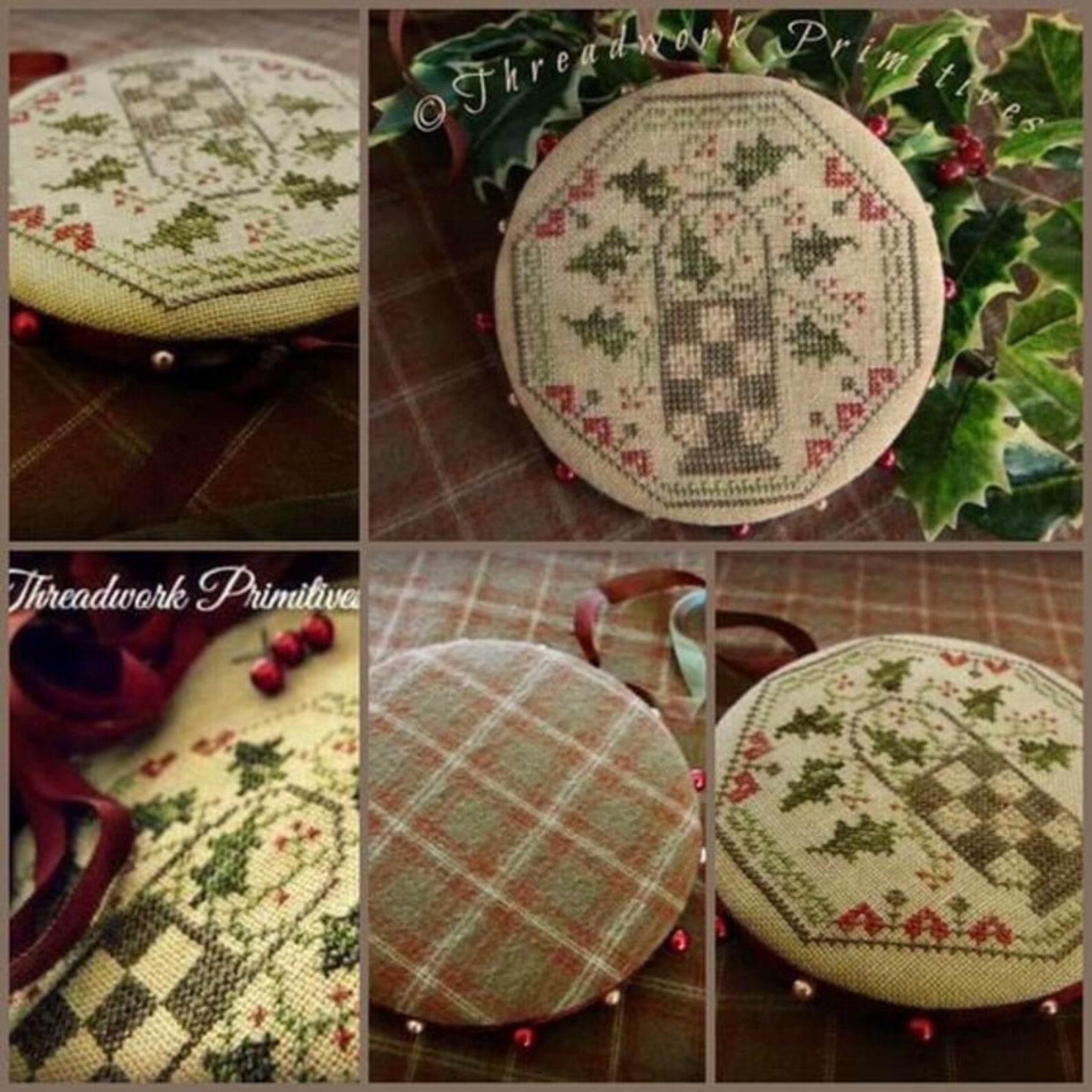 THREADWORK PRIMITIVES Quaker Holly Pinwheel | Etsy