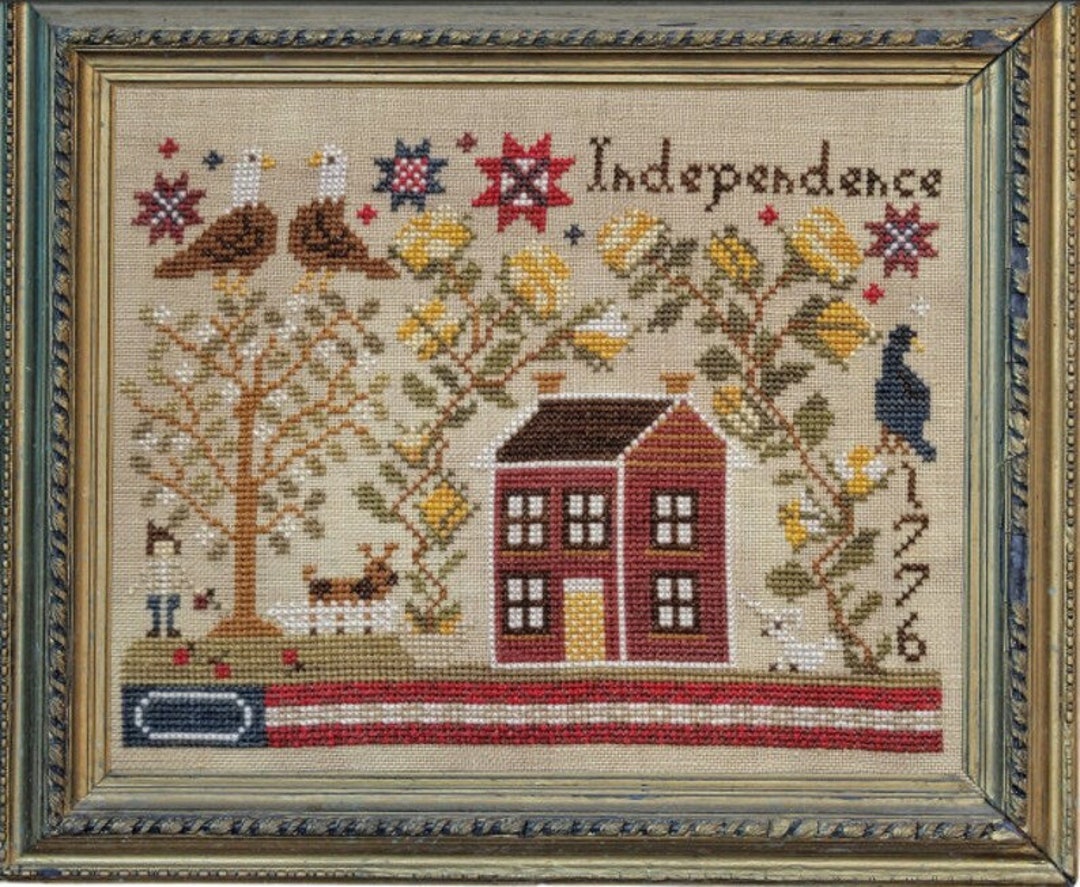 QUAINT ROSE NEEDLEARTS "independence" Counted Cross Stitch Pattern ...