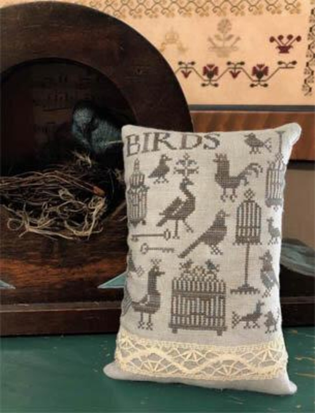 SHAKESPEARE'S PEDDLER "antique Birds & Cages" Counted Cross Stitch ...