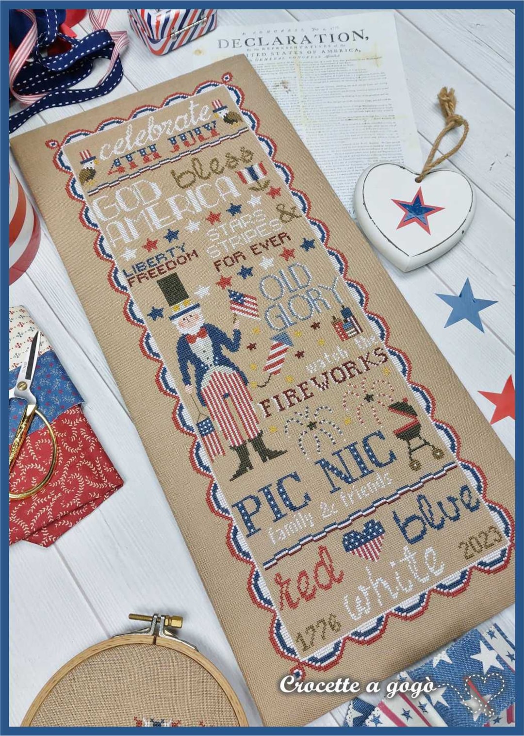 CROCETTE A GOGO "independence Day" • Counted Cross Stitch Pattern ...
