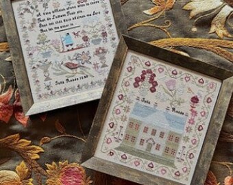 THREADWORK PRIMITIVES quaker Clover Pinwheel Counted Cross Stitch Pattern Chart Primitive ...