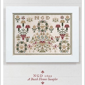 Modern Folk Embroidery "ngd 1699 ~ A Dutch Flower Sampler" Counted ...