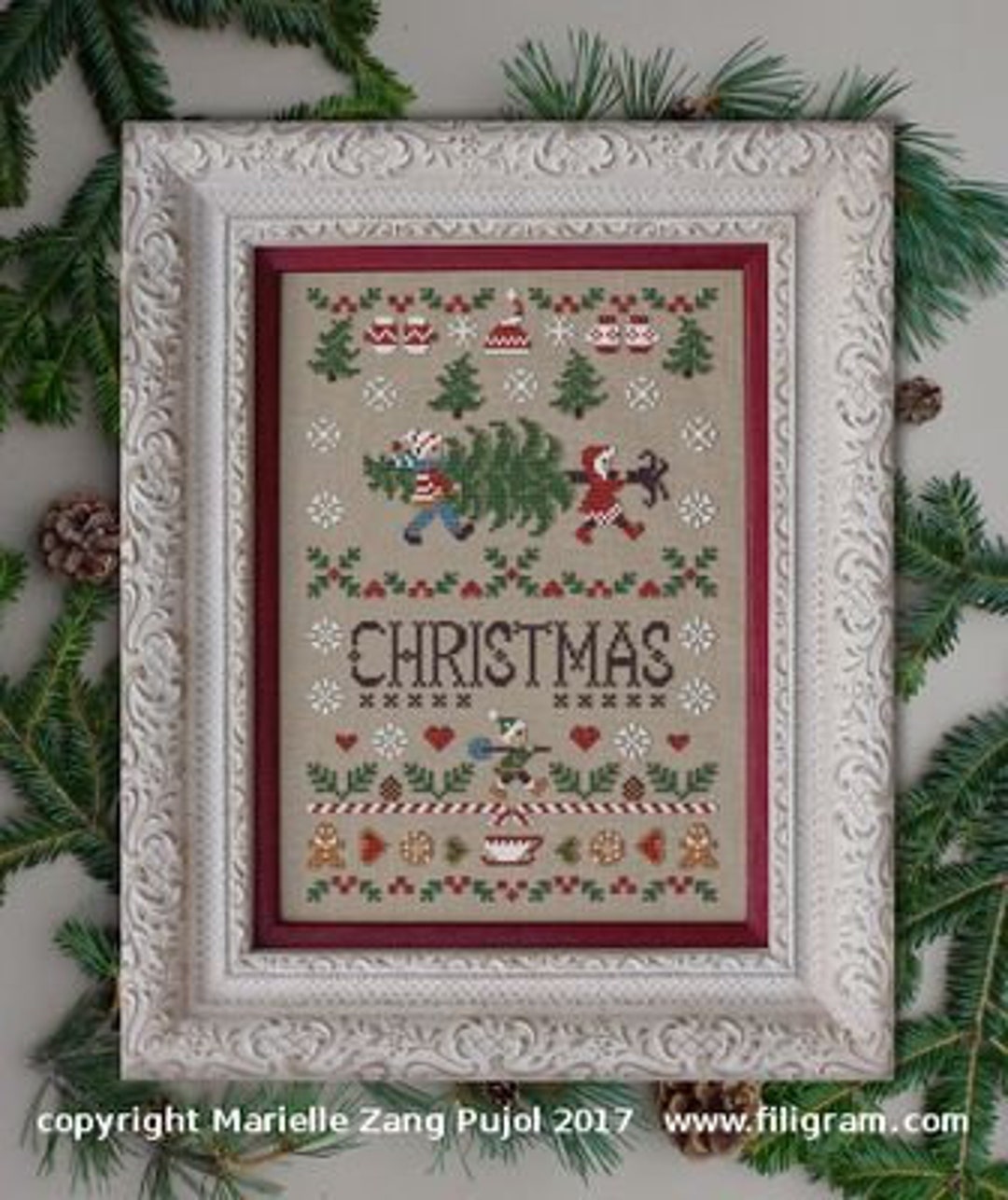 FILIGRAM waiting for Christmas Counted Cross Stitch Pattern Dinky-dyes ...