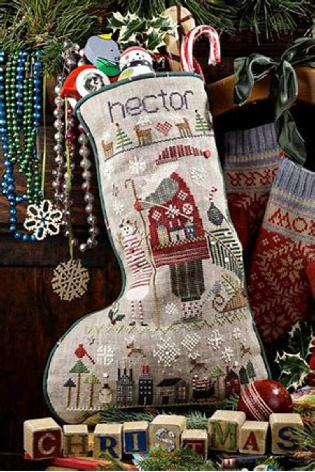 SHEPHERD'S BUSH PRINTWORKS "hector's Stocking" Counted Cross Stitch ...