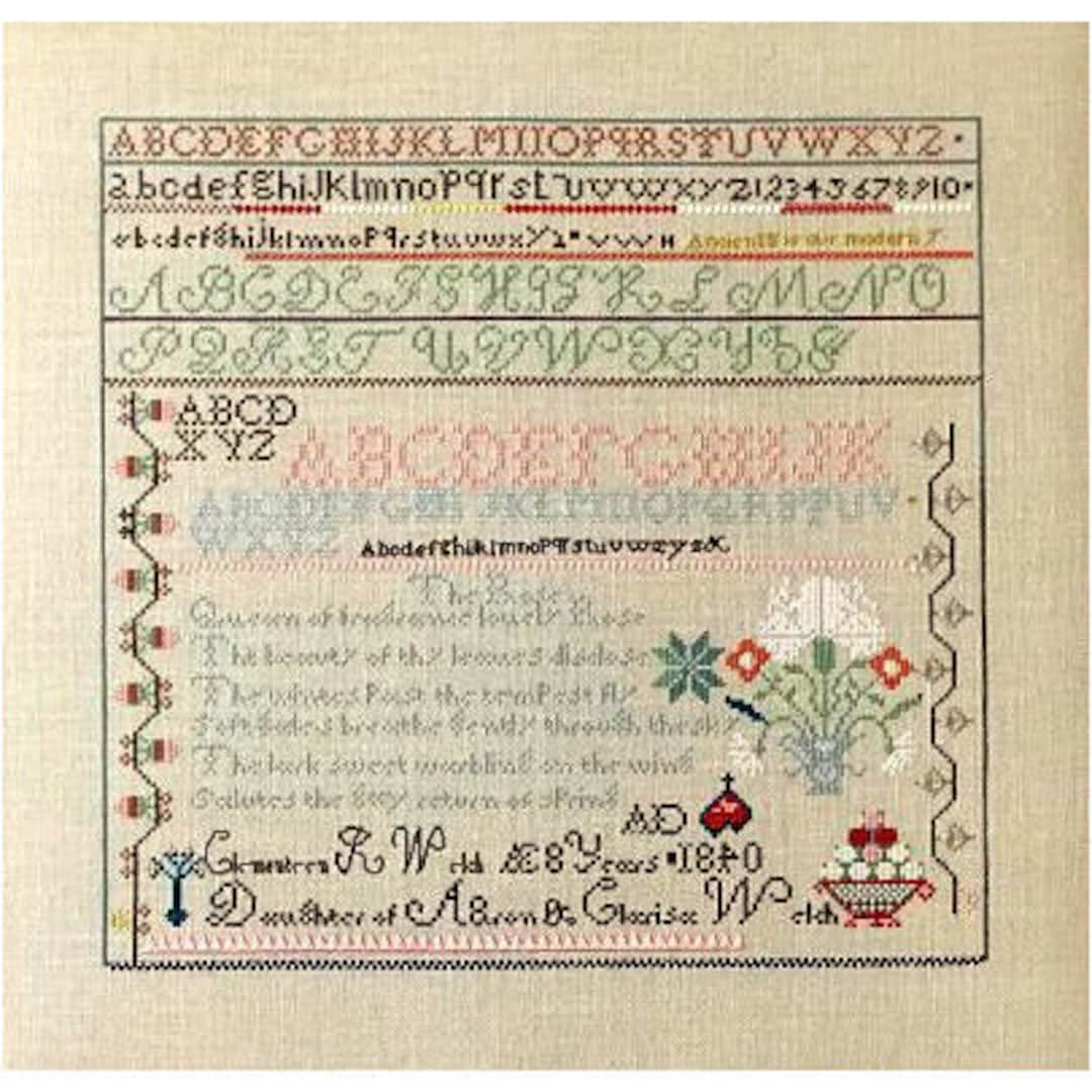 QUEENSTOWN SAMPLER DESIGNS "clemonteen Welch" Counted Cross Stitch ...
