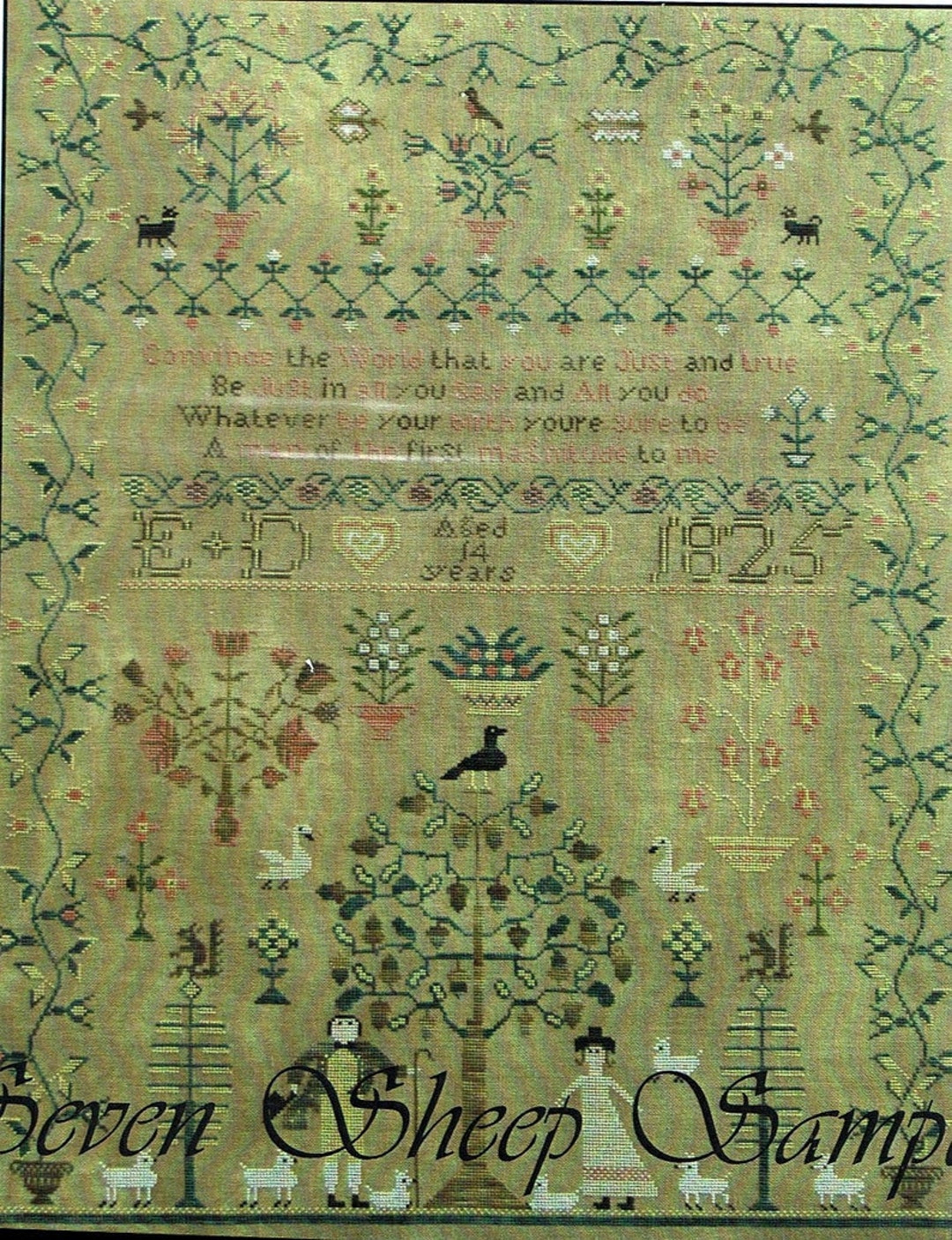 The SCARLETT HOUSE "seven Sheep Sampler" • Counted Cross Stitch Pattern ...