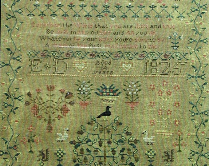 The SCARLETT HOUSE seven Sheep Sampler Counted Cross Stitch Pattern ...