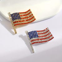 Vintage Crystal Rhinestone American Flag Pin - Etsy
