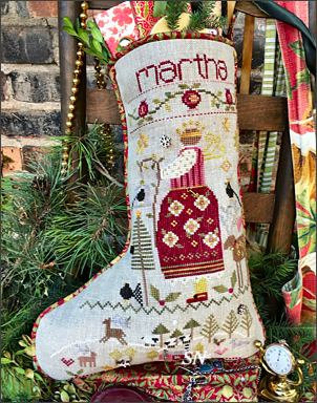 SHEPHERD'S BUSH PRINTWORKS "martha's Stocking" Cross Stitch Pattern ...