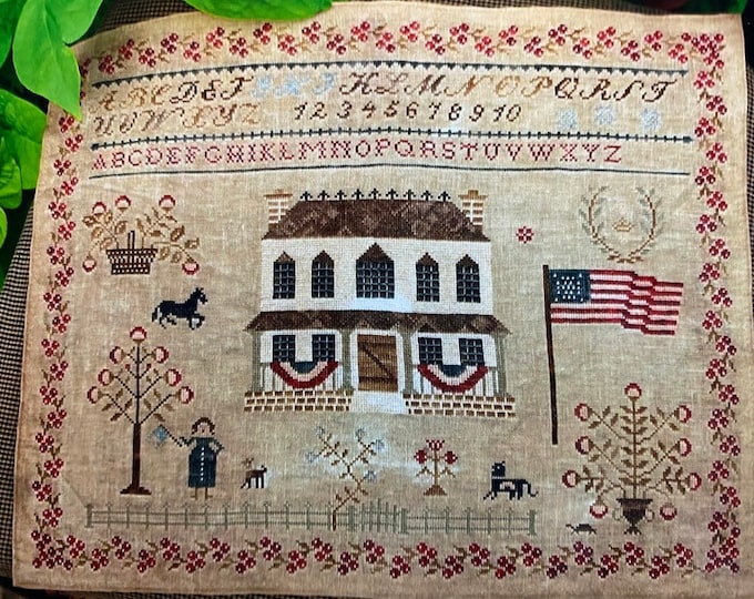 STACY NASH DESIGNS "summer at Hollyberry Farm Sampler" Counted Cross Stitch Pattern, Sampler ...