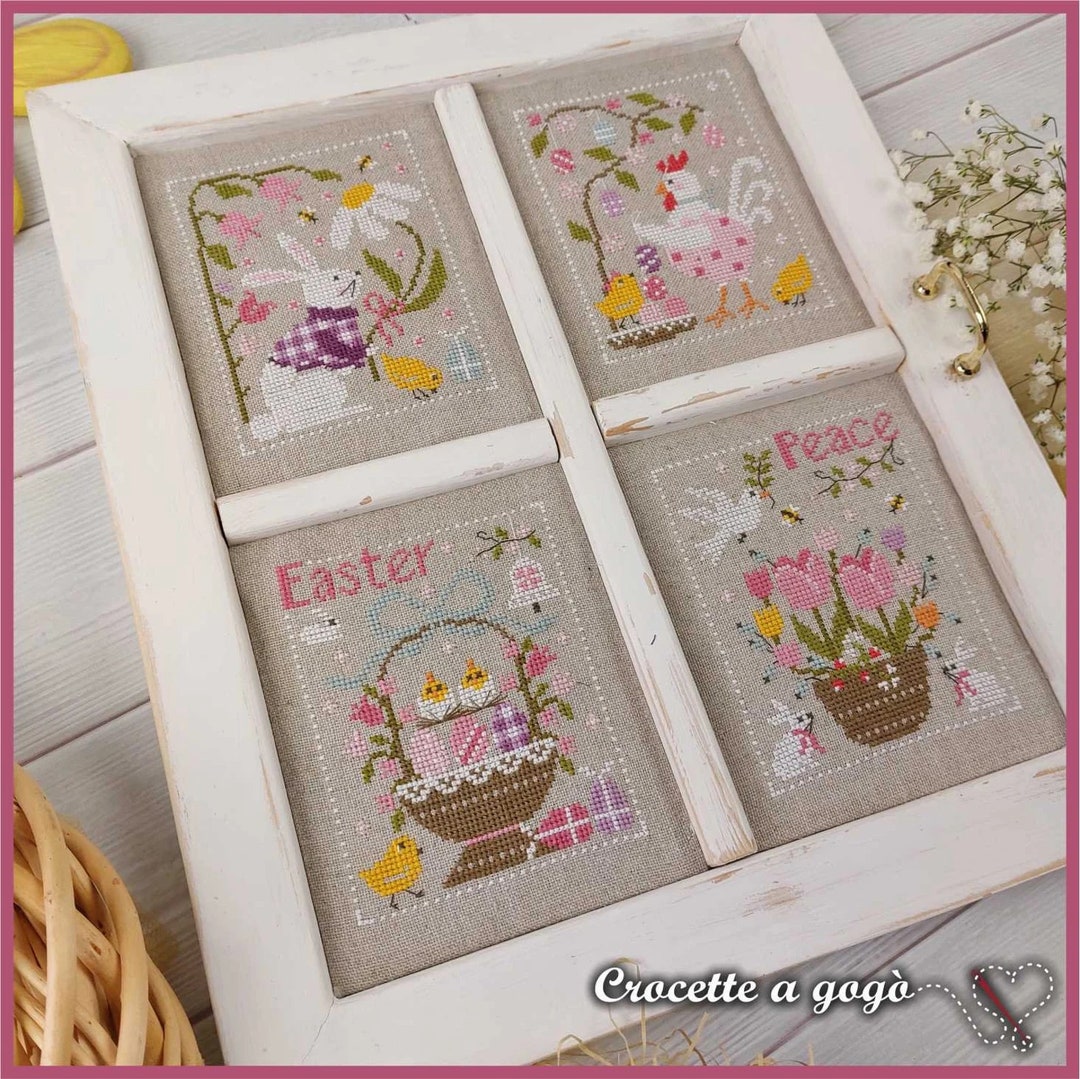 CROCETTE A GOGO "easter Window" • Counted Cross Stitch Pattern • Bunny ...
