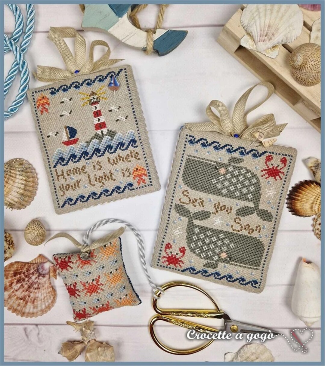 CROCETTE A GOGO "whale & Lighthouse" • Counted Cross Stitch Pattern • 2 ...