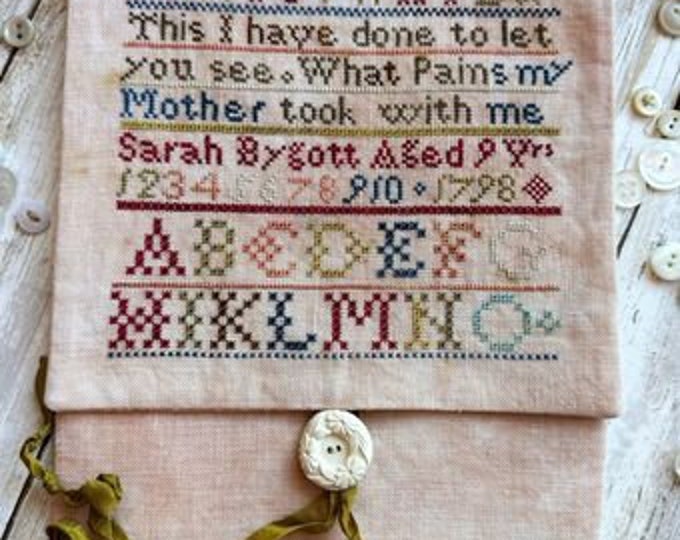 LUCY BEAM "sarah Bygott 1798" Counted Cross Stitch Pattern, Sampler, Reproduced Sampler, Pattern ...