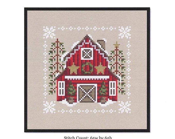 SHANNON CHRISTINE DESIGNS "christmas Barn" Counted Cross Stitch Pattern ...
