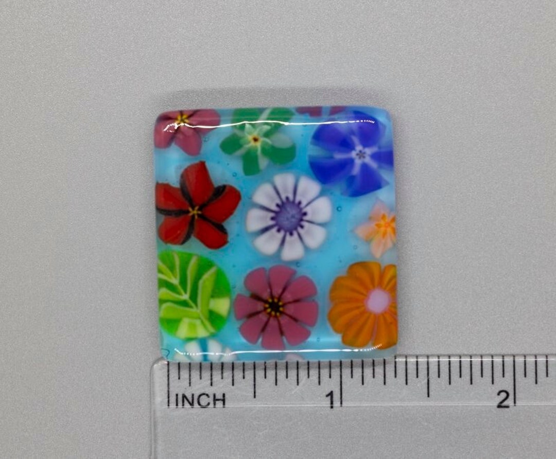 BEAU VERRE ART "floral Fused Glass Needle Minder" • Fused Glass ...