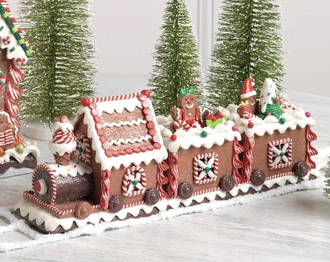 RAZ Imports Lighted Gingerbread Train ~ Christmas Decor - Etsy