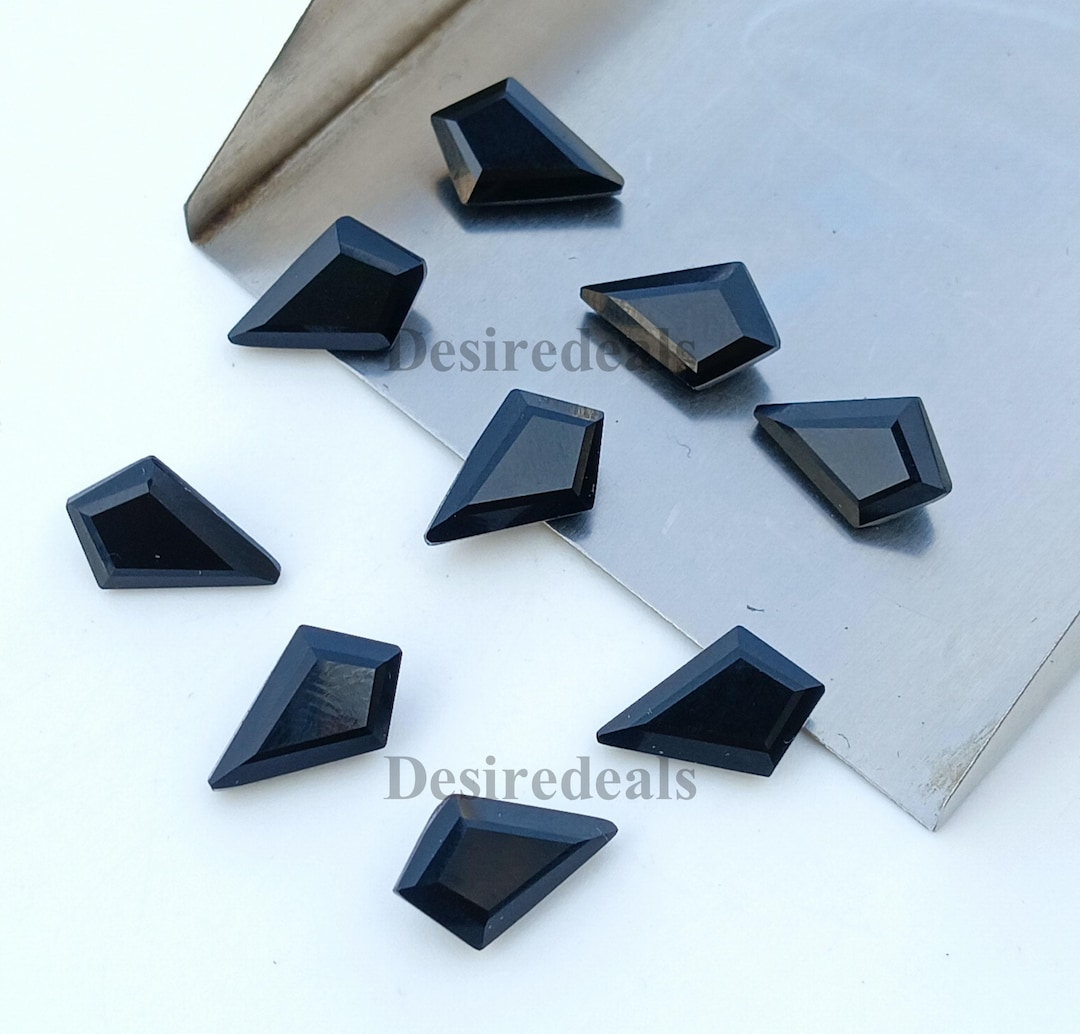 AAA Natural Black Onyx Faceted Cut Kite Shape Gemstone 6x9mm to 15x20mm ...