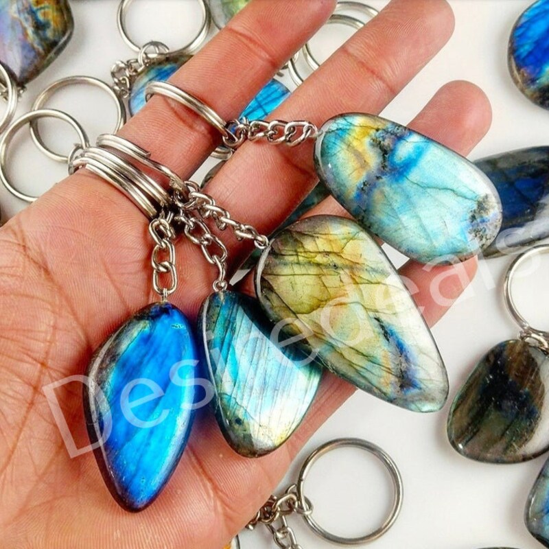Gemstone Keychain - Etsy