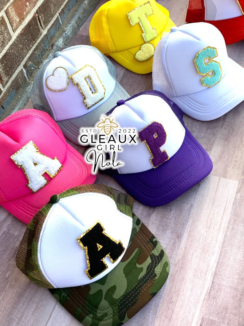 Custom Trucker Hat Chenille Varsity Letter Trucker Hat - Etsy