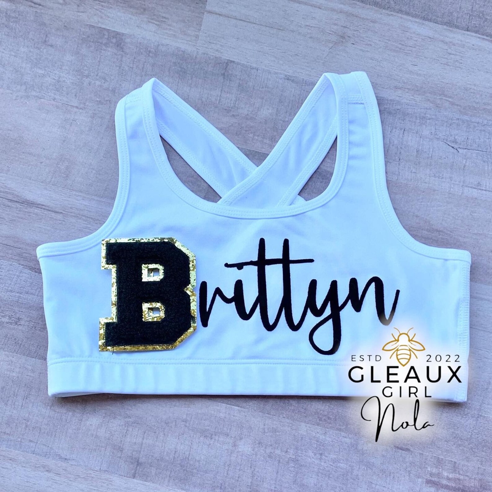 Custom Initial Name Varsletter Sports Bra - Etsy