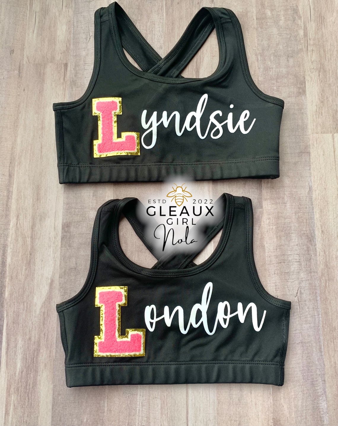 Custom Initial Name Varsletter Sports Bra - Etsy