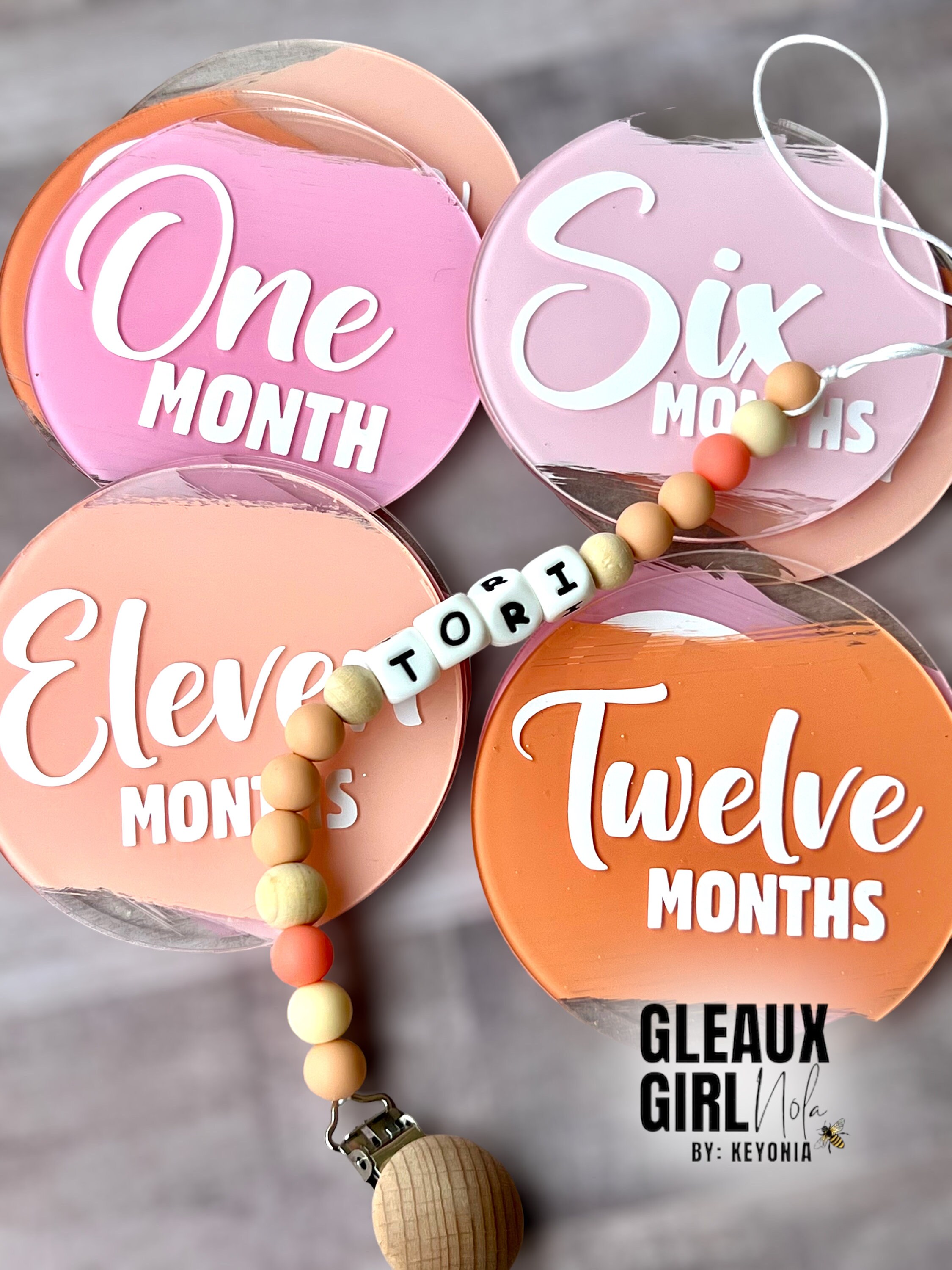 Custom Acrylic Baby Milestone Discs, Monthly Milestone Marker ...