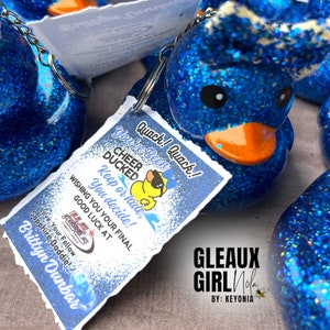 Good Luck Duck Keychain Rubber Duck Keychain Glitter Rubber - Etsy