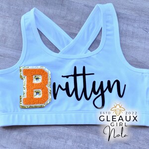Custom Initial Name Varsletter Sports Bra - Etsy