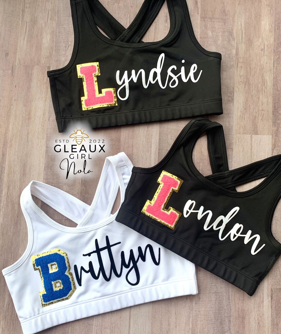 Custom Initial Name Varsletter Sports Bra - Etsy