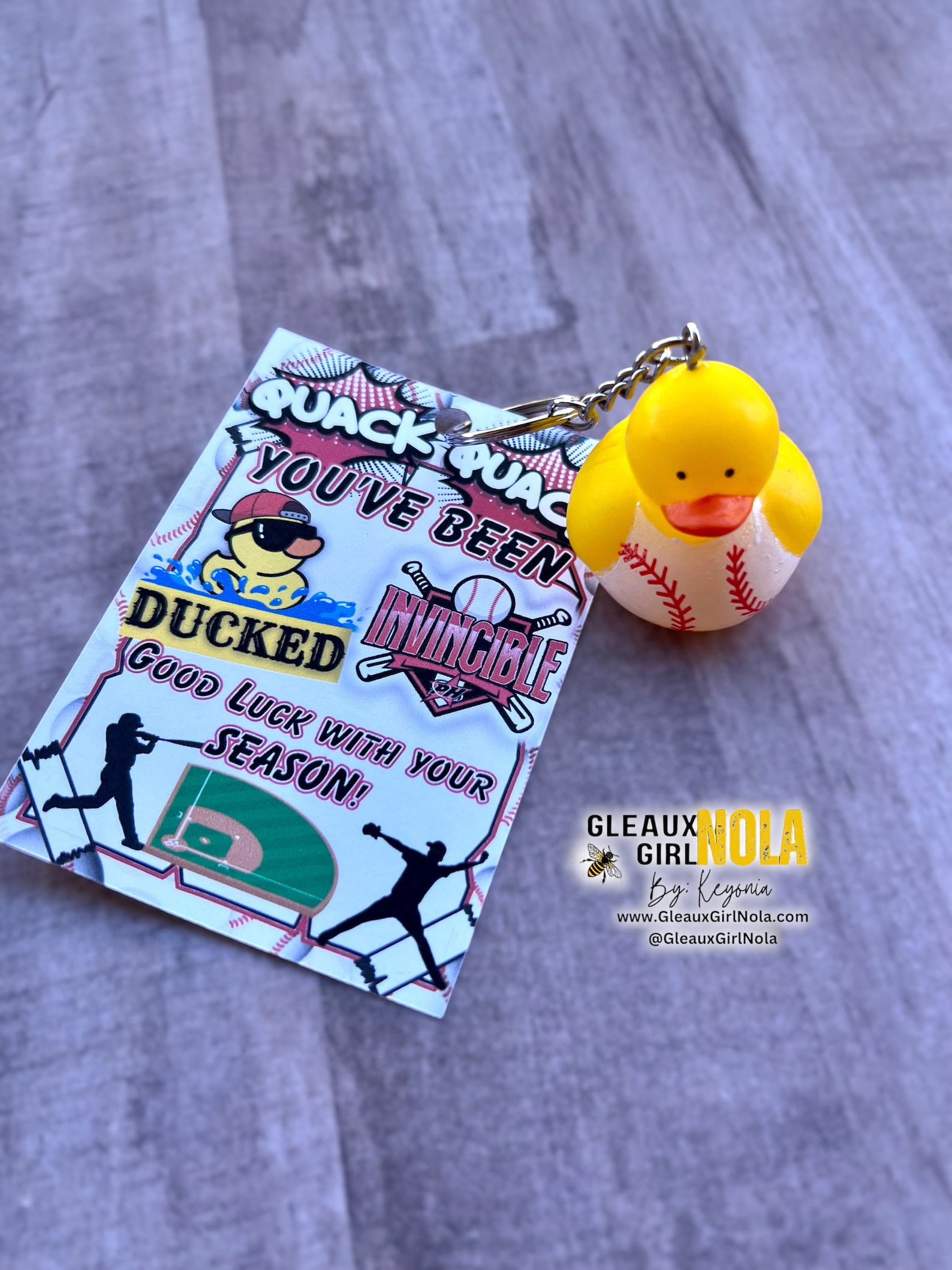 Good Luck Duck Keychain, Rubber Duck Keychain, Glitter Rubber Duck ...