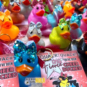 Good Luck Duck Keychain, Rubber Duck Keychain, Glitter Rubber Duck ...