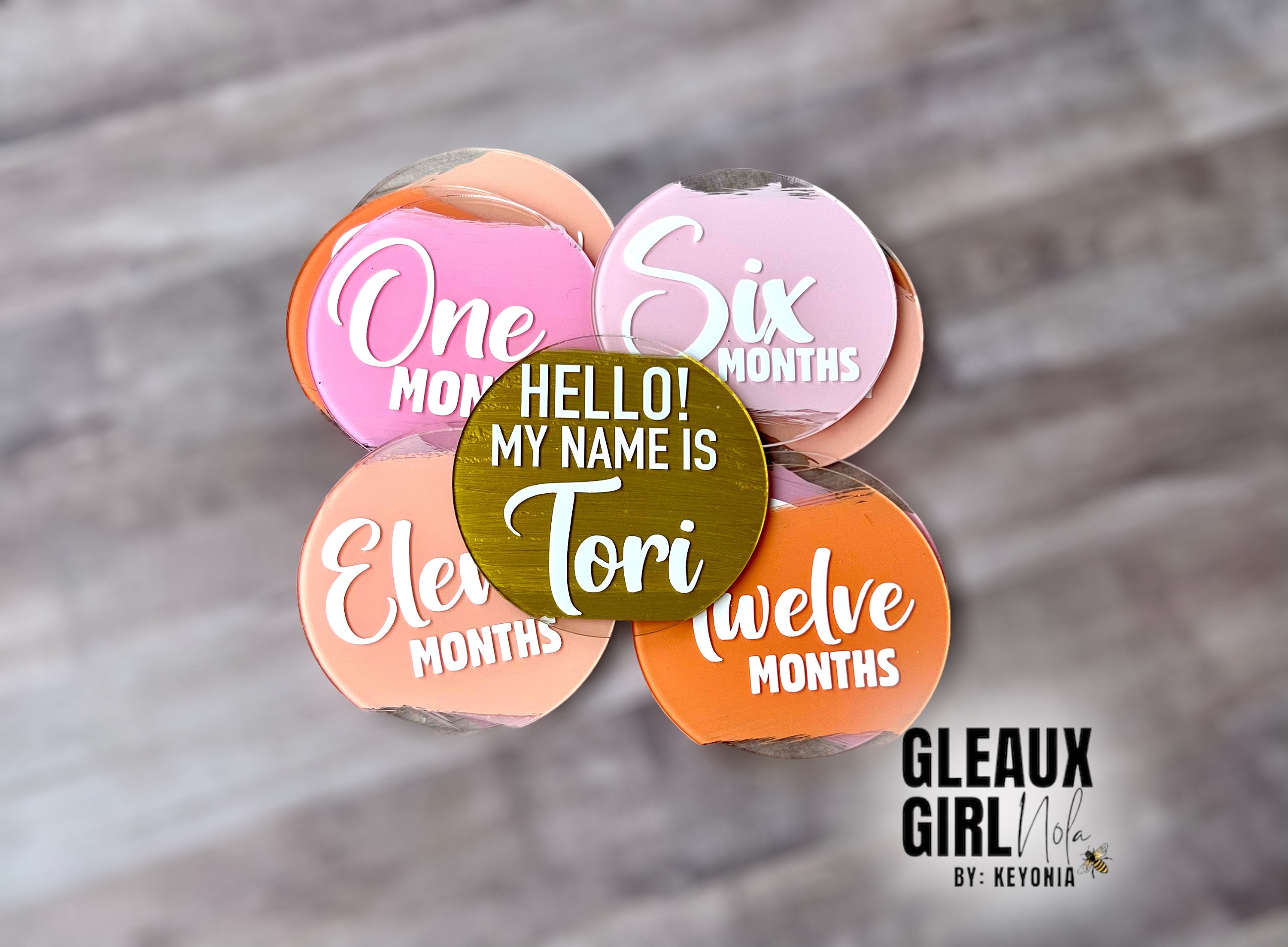 Custom Acrylic Baby Milestone Discs, Monthly Milestone Marker ...