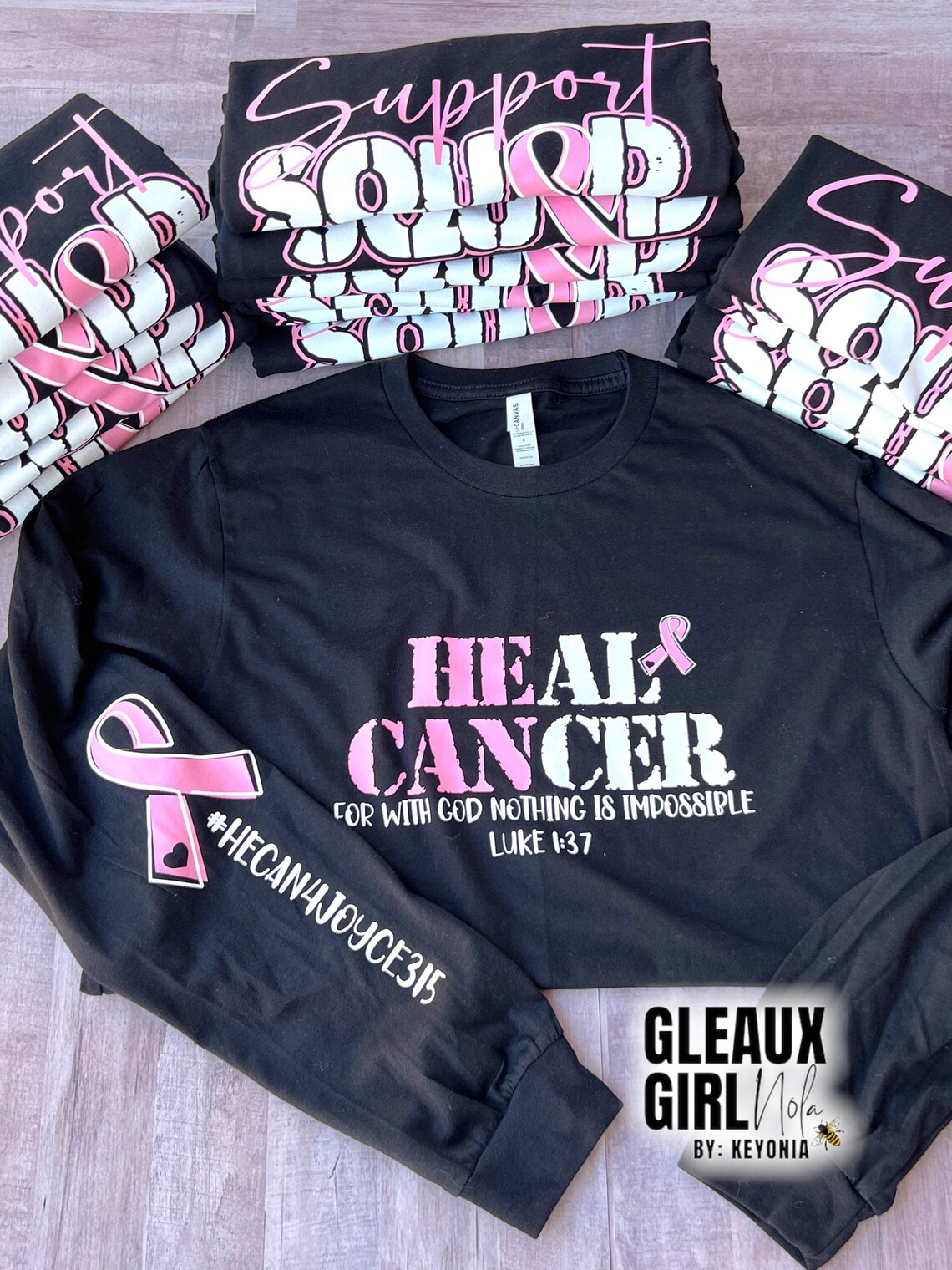 Support Squad Breast Cancer Awareness Tshirt, He Can Heal Shirt, Wear ...