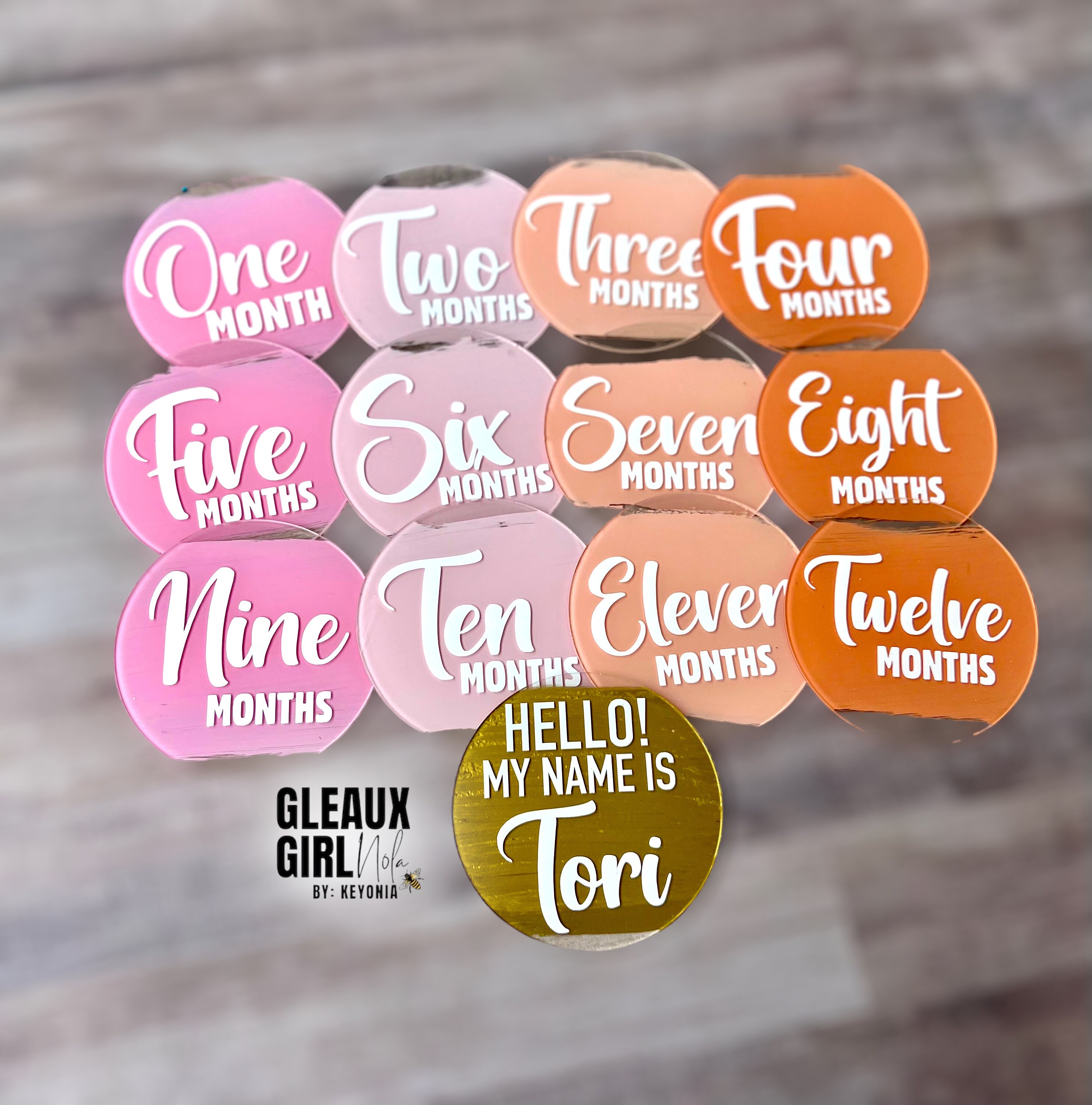 Custom Acrylic Baby Milestone Discs, Monthly Milestone Marker ...